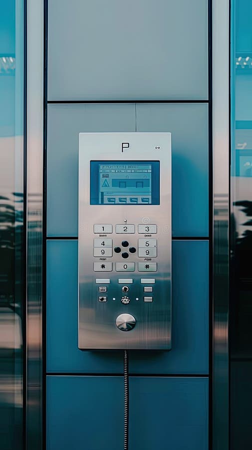 A Sleek Intercom Sits on a Glass Building, Offering Functionality and ...