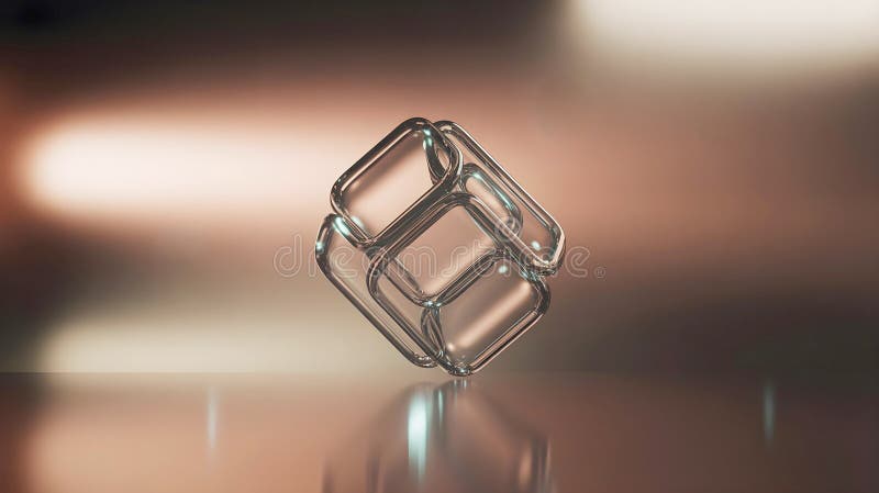 A Sleek, Interconnected Transparent Cube Structure with Rounded Edges ...