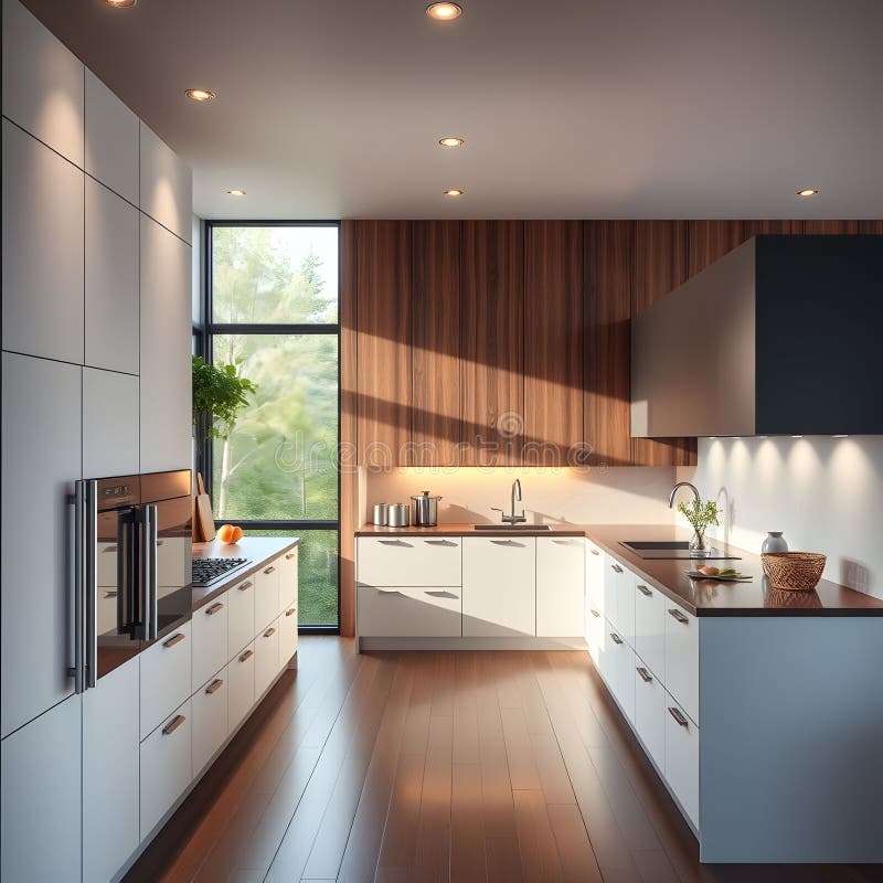 Interior of Modern Kitchen. Interior Design of Modern Kitchen Beautiful ...