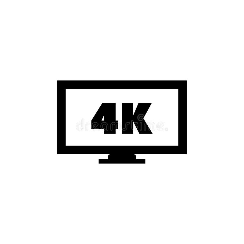 Sleek 4K TV Icon, Perfect for High-definition Display Graphics Stock ...