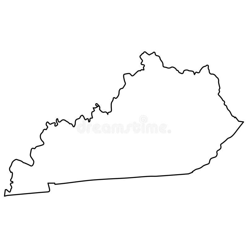Sleek Kentucky Outline Minimalist State Map in Black Silhouette Stock ...