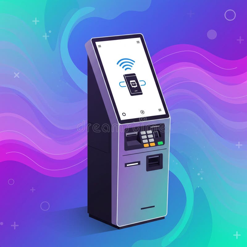 A Sleek Kiosk-like Machine Featuring a Large Touchscreen Display ...