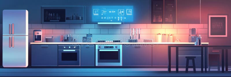 A Sleek Kitchen Features Advanced Smart Appliances, Highlighting Modern ...