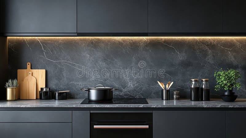 Sleek Kitchen Featuring Modern Appliances and Inventive Cookware ...