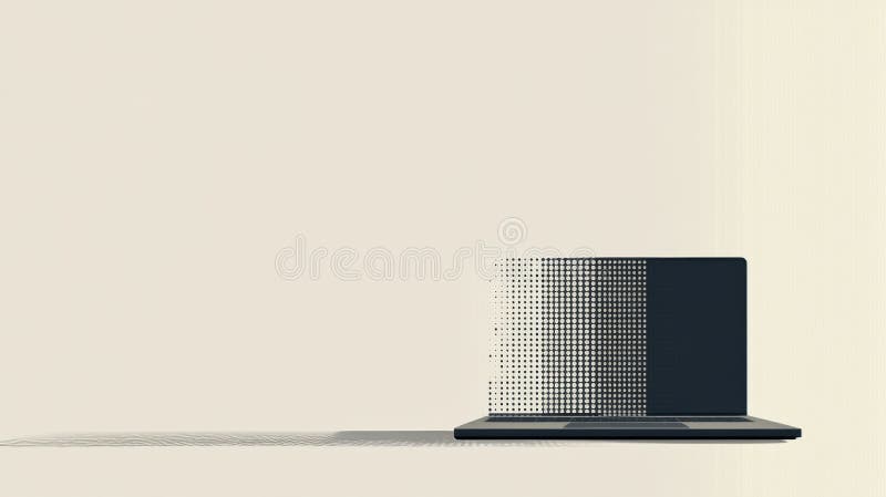 A Sleek Laptop Showcases Pixelated Designs that Gradually Dissolve into ...