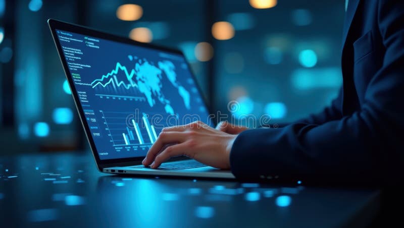 Sleek Laptop Showcasing a Modern Data Analytics Dashboard with Graphs ...