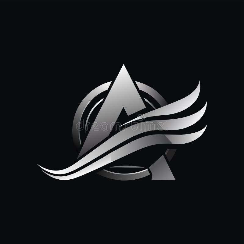 A Sleek Letter Logo Featuring a Wave Design in the Center, Combining ...