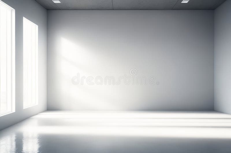 Sleek Light Gray Wall and Reflective Floor. Stock Illustration ...