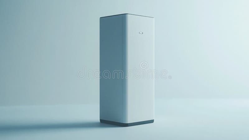 Sleek Lithium Ion Battery Standing Upright on Clean White Background ...