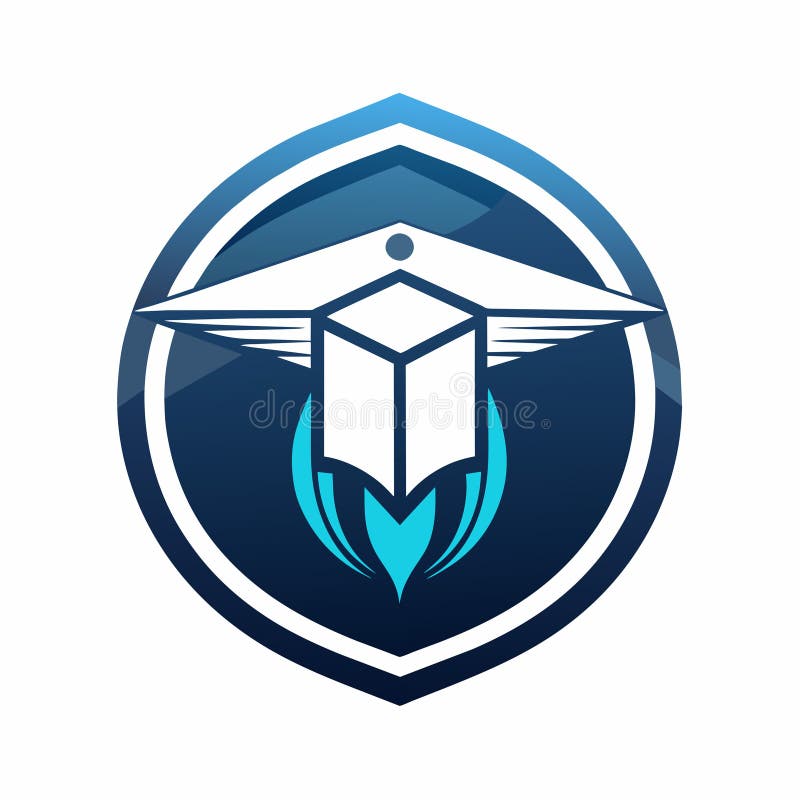 A Sleek Logo Featuring a Blue and White Color Scheme with a Bird Design ...