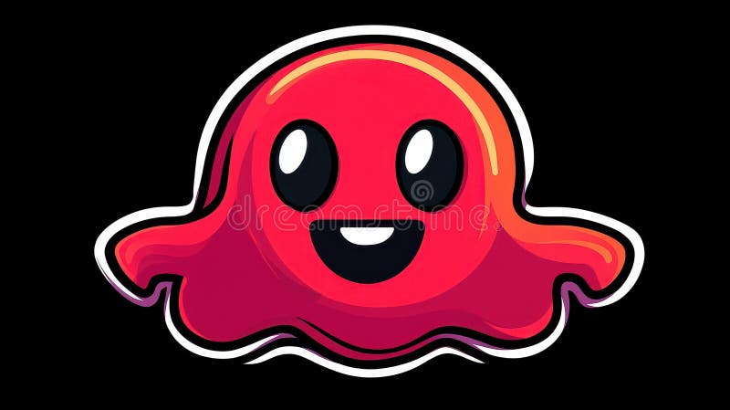 A Sleek Logo Featuring a Red Ghost Set Against a Vibrant Black Backdrop ...