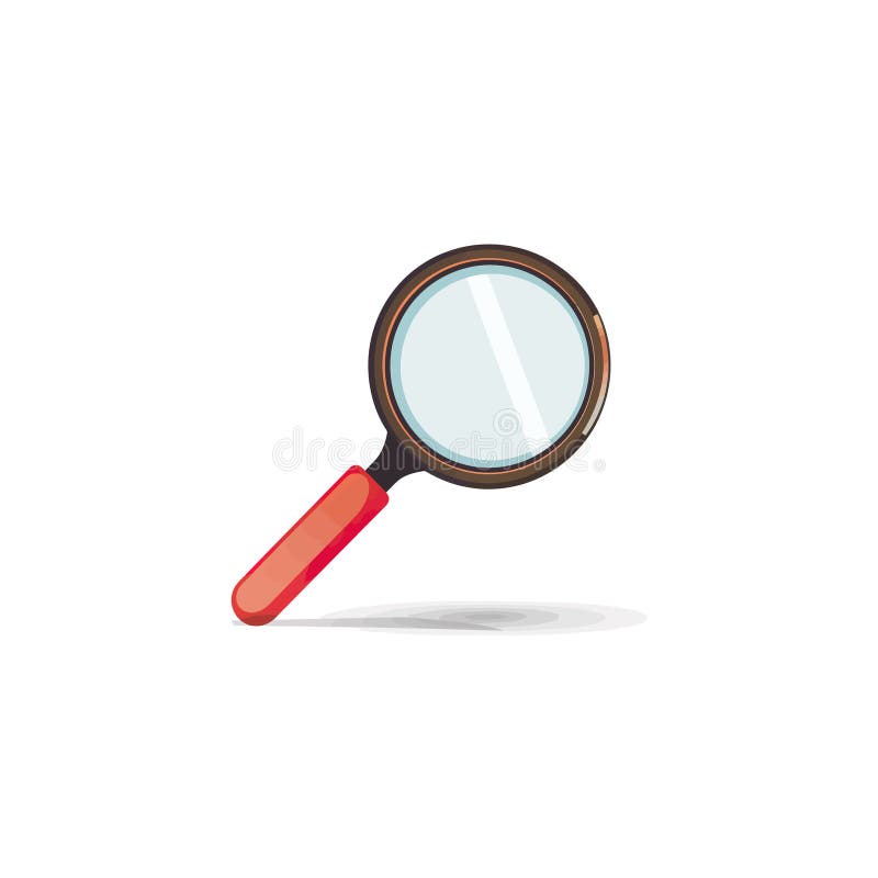 Sleek Magnifying Glass with Red Handle. Vector Illustration Design ...