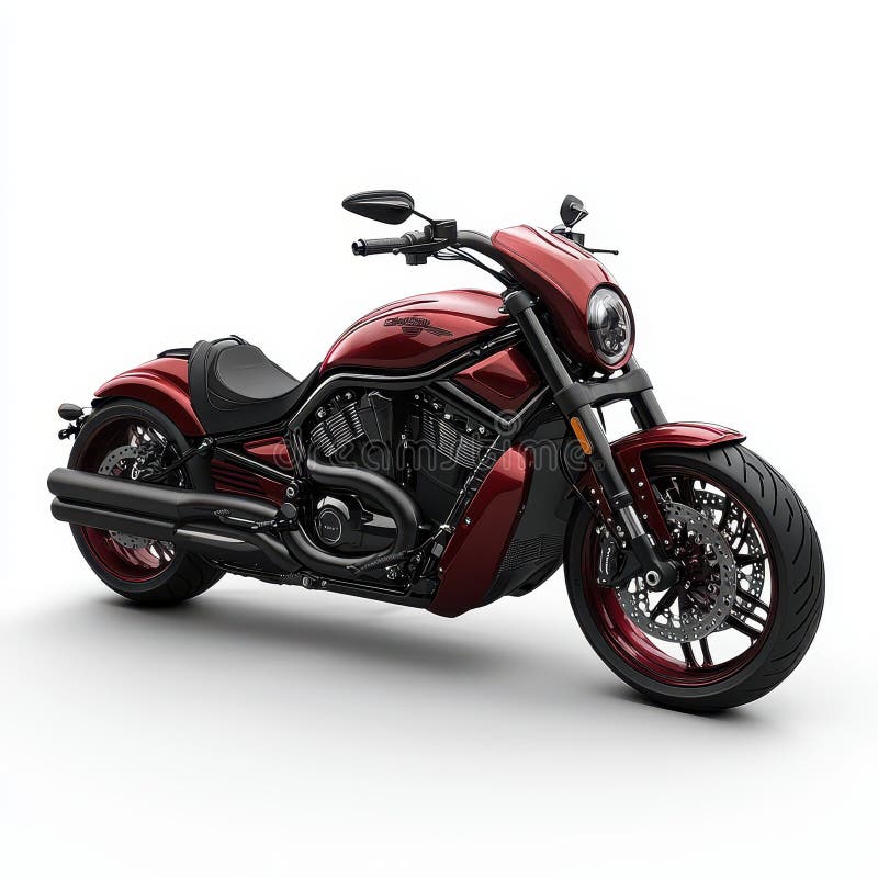 Sleek Maroon Victory Motorcycle Powerful Engine Design Stock ...