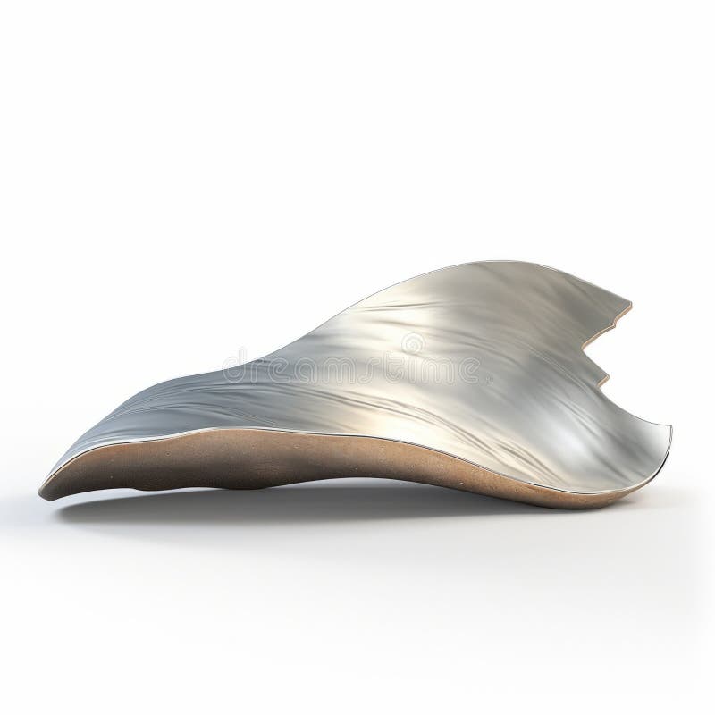 Sleek Metal Cloud Sculpture on White Surface Stock Illustration ...
