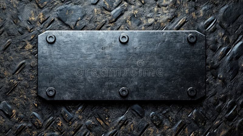 Sleek Metal Plate on Carbon Fiber Background Stock Photo - Image of ...