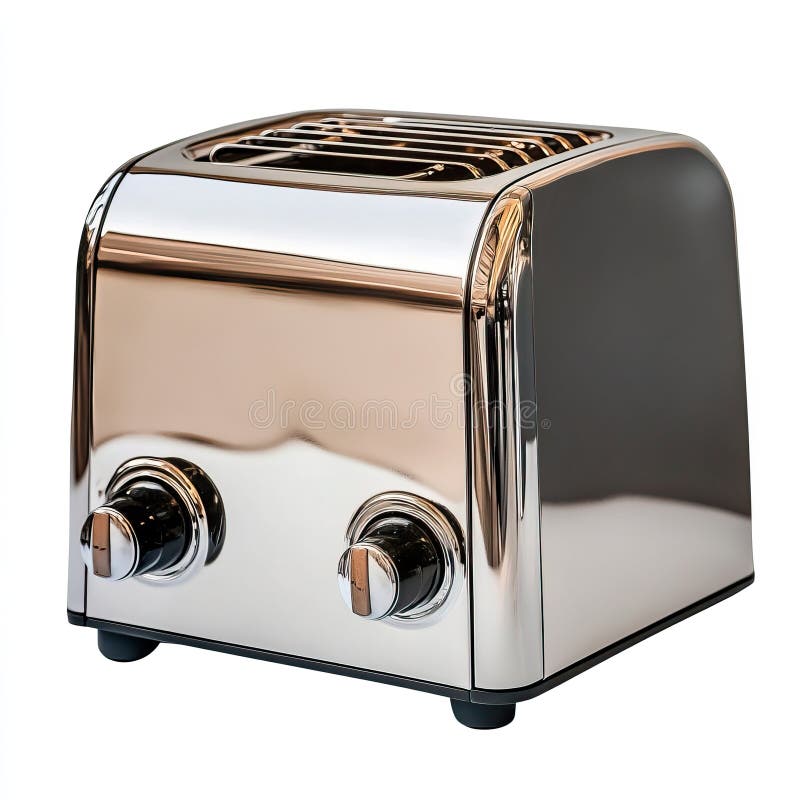 Sleek Metal Toaster on White Background Stock Image - Image of unique ...