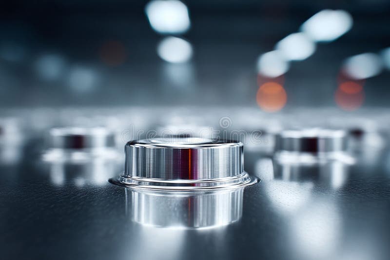 Sleek, Metallic Control Knobs, Precisely Aligned. Represents Precision ...