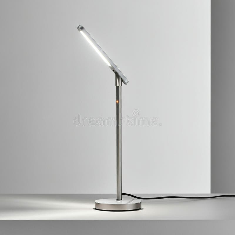 Sleek Metallic Desk Lamp with a Minimalist Design. Features a Slim ...