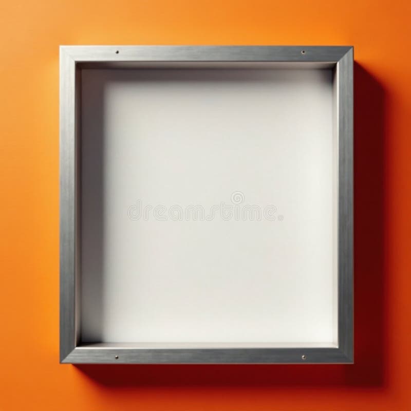 Sleek Metallic Frame, Clean Lines, Shadow Effect, Metallic, Clipart ...