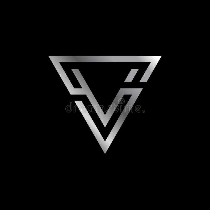 A Sleek, Metallic Geometric Logo Letters "SV" Features Interlocking ...