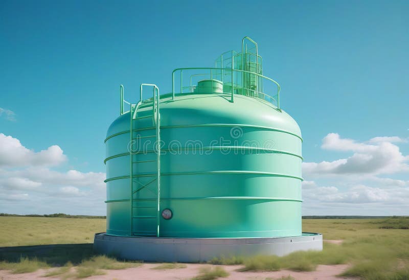 A Sleek, Metallic Green Hydrogen Tank Stock Illustration - Illustration ...