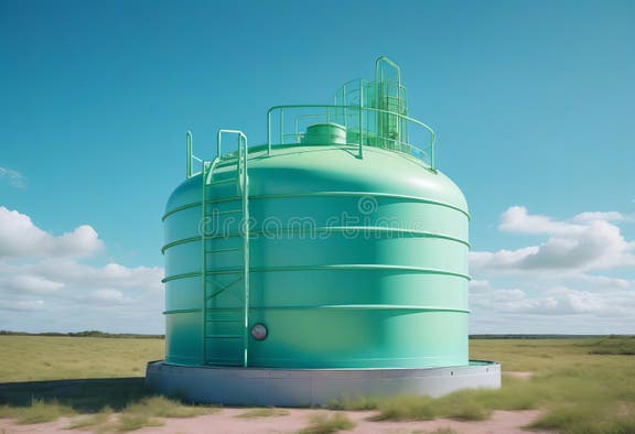 A Sleek, Metallic Green Hydrogen Tank Stock Illustration - Illustration ...