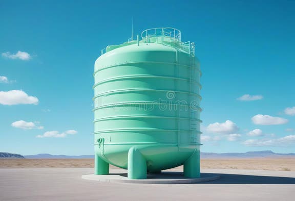 A Sleek, Metallic Green Hydrogen Tank Stock Illustration - Illustration ...