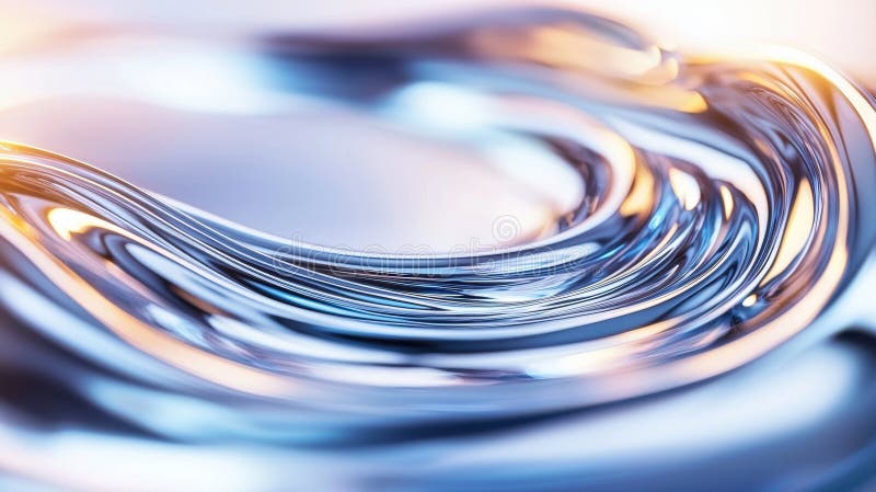 Smooth Metallic Stream Flowing and Creating and Dynamic Abstract ...