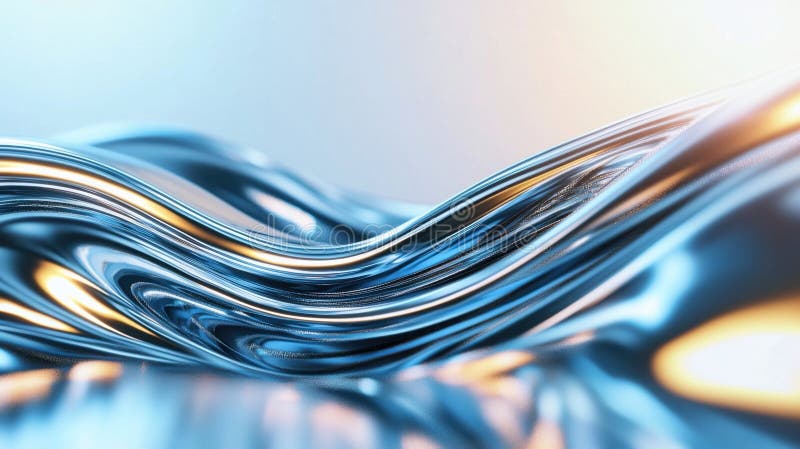 Smooth Metallic Stream Flowing and Elegant a Creating Abstract ...