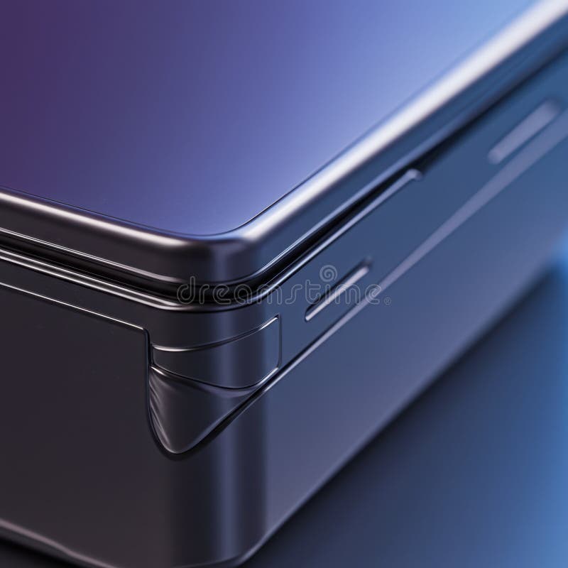 Sleek Metallic Portable Storage Container Highlighted on Gradient ...