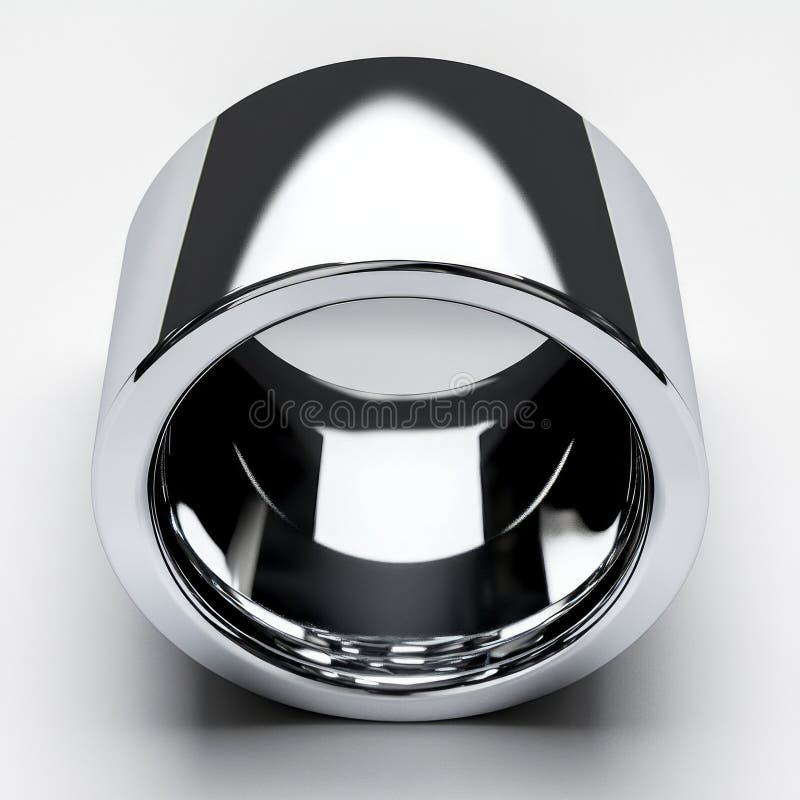 Sleek Metallic Ring Reflecting Light on Smooth Surface Stock Photo ...