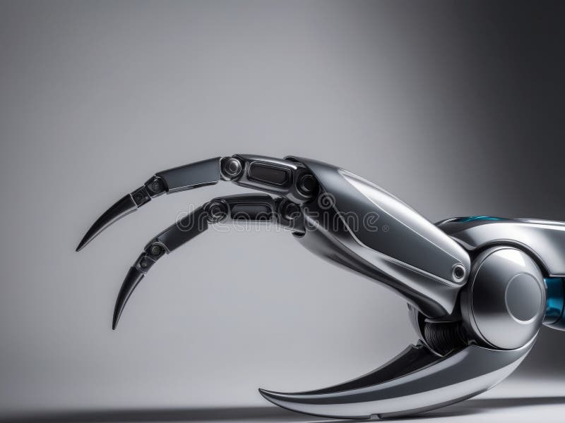 Sleek Metallic Robotic Claw Design Concept. Stock Illustration ...