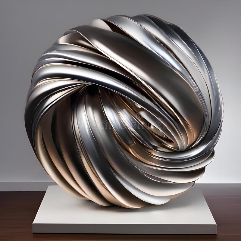 A Sleek, Metallic Sculpture Twisting and Turning in a Hypnotic Display ...