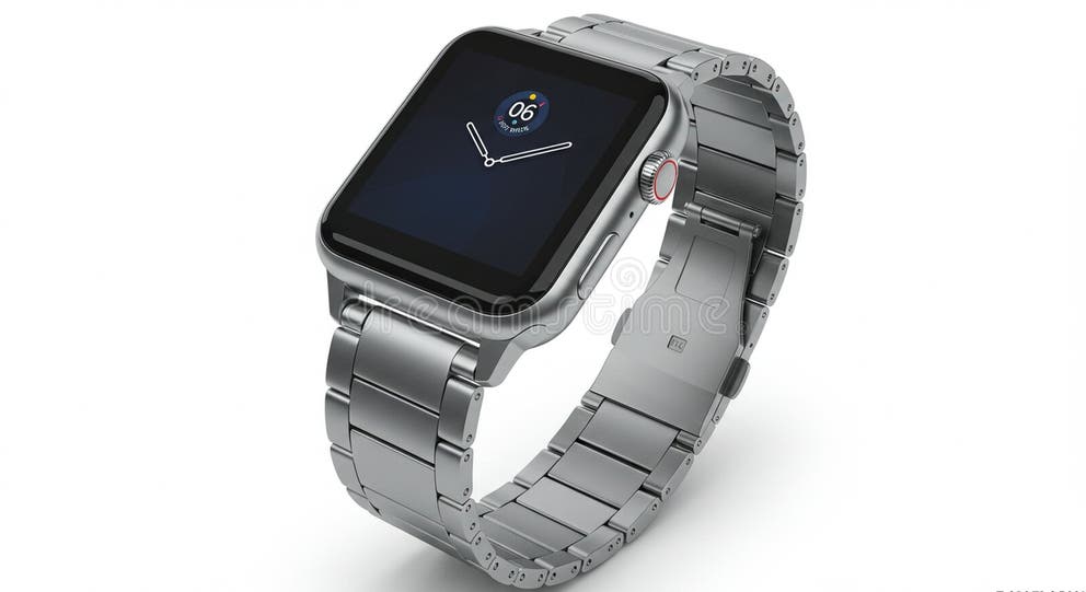 A Sleek, Metallic Smartwatch with a Rectangular Display and a Silver ...