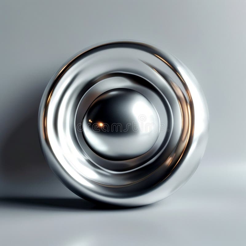 Sleek Metallic Sphere Resting on Smooth Surface in Subtle Light Stock ...