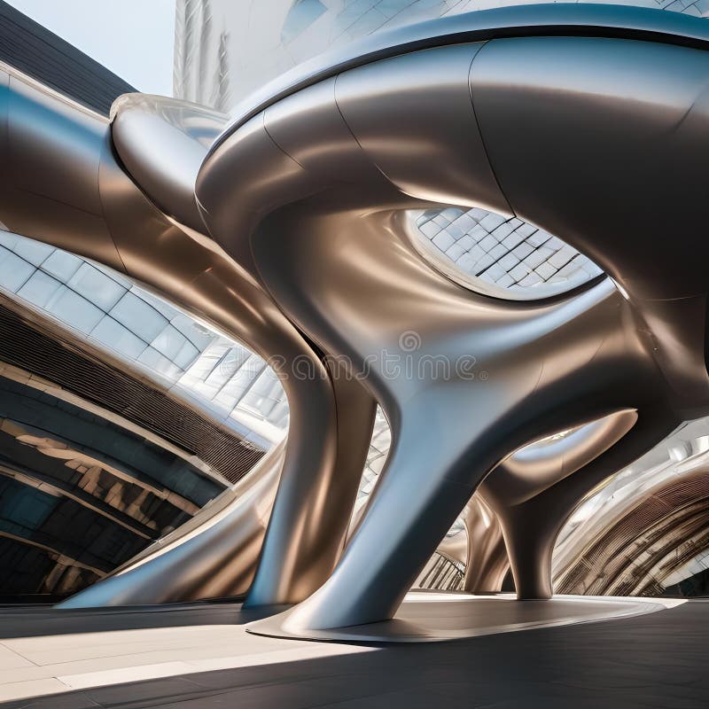 Sleek, Metallic Structures Bending and Flexing in a Rhythmic Dance of ...