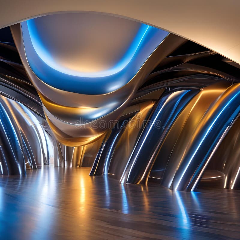 Sleek, Metallic Structures Bending and Flexing in a Rhythmic Dance of ...