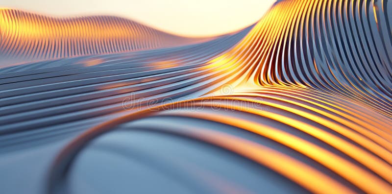 A Sleek Metallic Surface Featuring Wavy Reflections Under Soft Lighting ...
