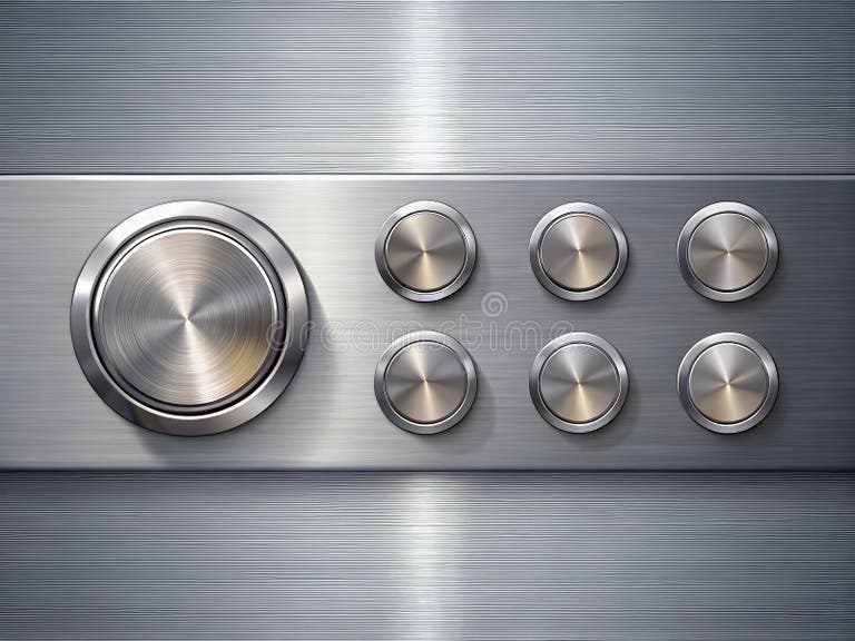 Sleek Metallic Web Buttons Modern UI Design Elements for Software and ...