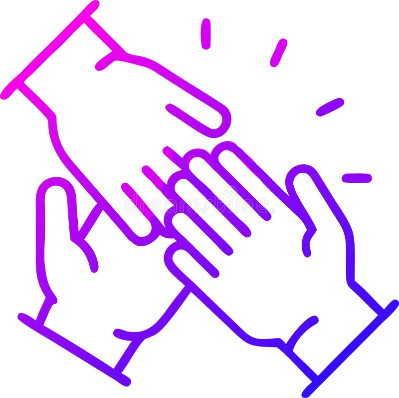 Minimalist Teamwork Icon – Two Hands Joining in Unity Stock ...