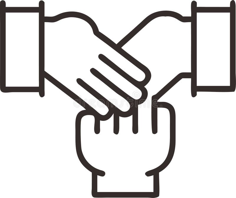 Minimalist Teamwork Icon – Two Hands Joining in Unity Stock ...