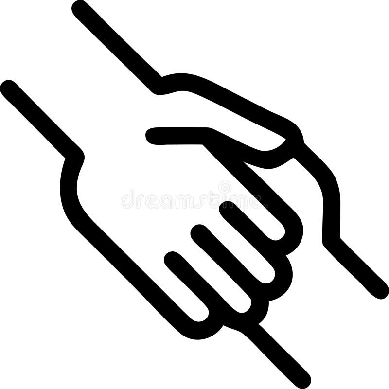Minimalist Teamwork Icon – Two Hands Joining in Unity Stock ...