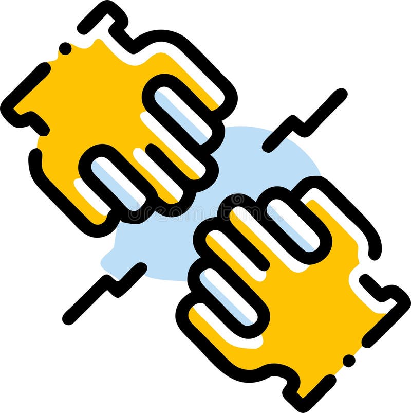 Minimalist Teamwork Icon – Two Hands Joining in Unity Stock ...