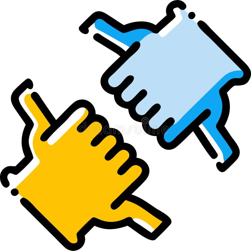 Minimalist Teamwork Icon – Two Hands Joining in Unity Stock ...