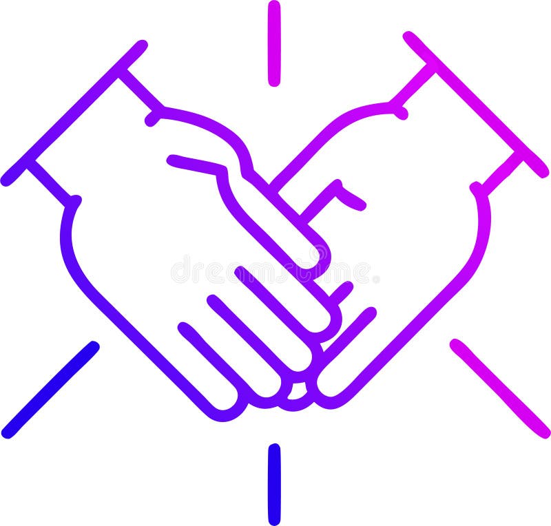 Minimalist Teamwork Icon – Two Hands Joining in Unity Stock ...
