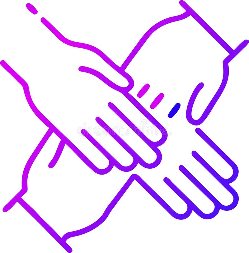 Minimalist Teamwork Icon – Two Hands Joining in Unity Stock ...