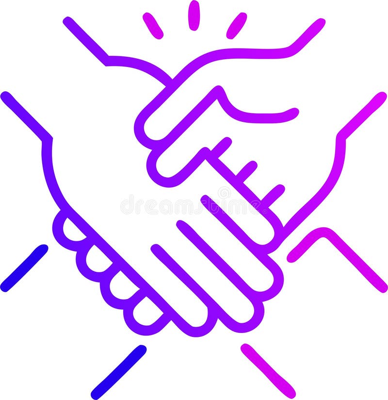 Minimalist Teamwork Icon – Two Hands Joining in Unity Stock ...