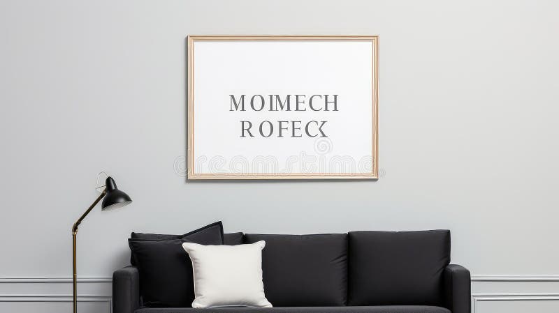Sleek Minimal Interior Frame Mockup Stock Illustration - Illustration ...