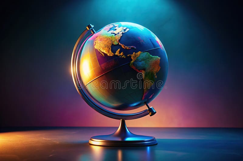Sleek Minimalist AI Globe Stand a 3D Rendered Mockup for Modern Design ...