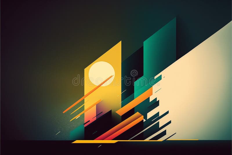Sleek Minimalist Background. Creative Illustration Elements for Wall ...
